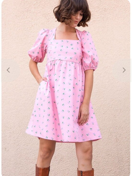 Cras | Dresses | Cras Chloecras Dress Pink Cherries Print Size 34 Short ...